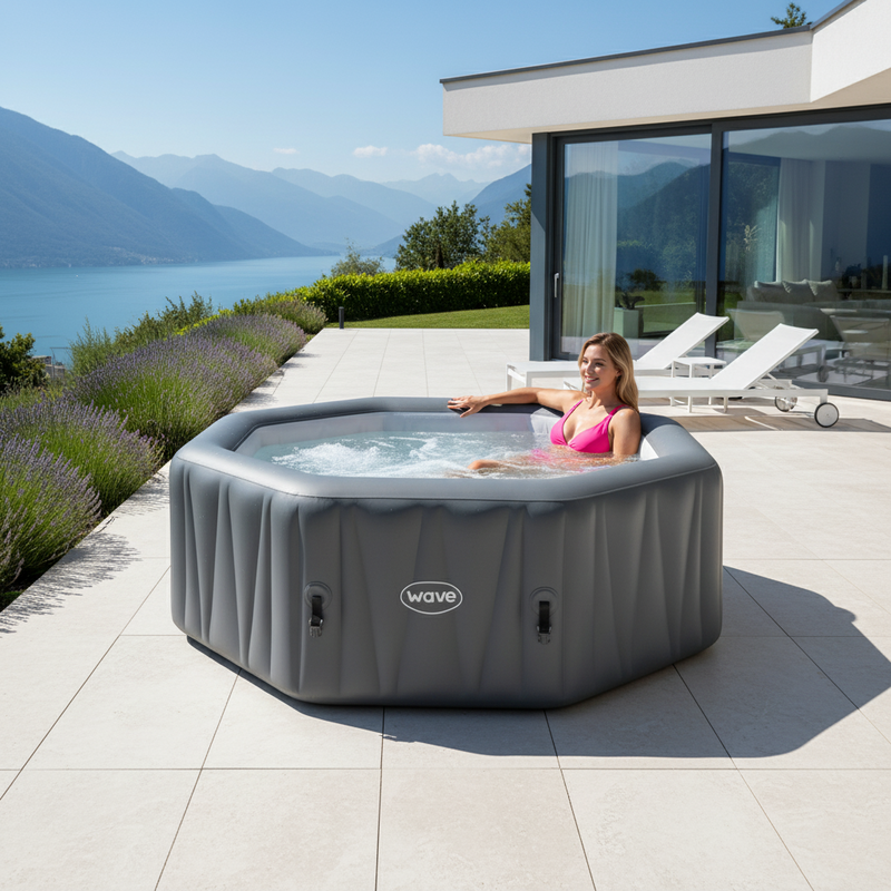 Aegean | 6-Person Octagonal Inflatable Hot Tub | Portable Spa | Blow Up ...